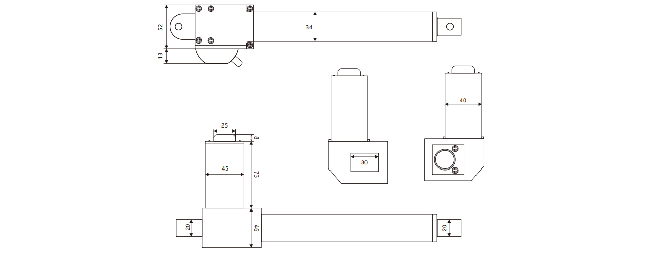 Self Locking Electric Telescoping Linear Actuator Dc 12V 1000MM ...